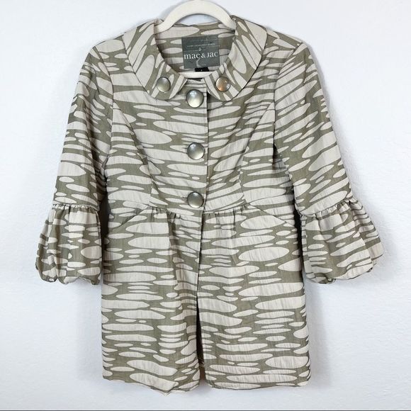 mac & jac | Jackets & Coats | Mac Jac3 Buttonfront Puffy Sleeve Jacket ...